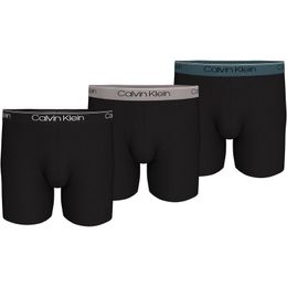Calvin Klein Underwear Boxer »BOXER BRIEF 3PK« Packung, 3er-Pack, mit längerem Bein & Logo-Elastikbund B- BLACK, ASH, MEDITERRANEA WBS S (48) S...