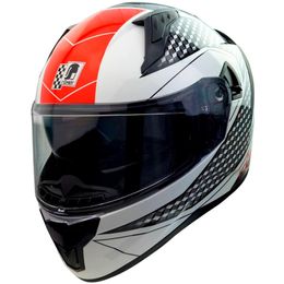 R&Ouml;MER HELME Motorradhelm R&Ouml;MER HELME "Integralhelm Eifel" Gr. L, schwarz-wei&szlig; (wei&szlig;, schwarz, rot), Helme, L Kopfumfang: 59cm - 60cm, mit integriertem Sonnenvisier