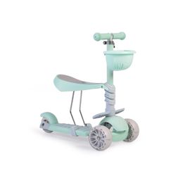 Moni Kinderroller Bubblegum 2 in 1, H&ouml;he einstellbar, Sitz abnehmbar, 3 R&auml;der gr&uuml;n