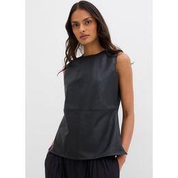 bonprix Lederimitat-Top, schwarz