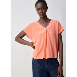 bonprix Shirt mit Seidenanteil und Webeinsatz, orange, Seide