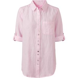 Heine Witt Damen Hemdbluse im Baumwoll-Leinen-Mix, hellros&eacute;, Gr&ouml;&szlig;e 40