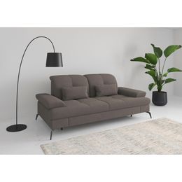 Sit & More 3-Sitzer SIT & MORE "Amica, inkl. Sitztiefenverstellung und Armteilverstellung", braun (schlamm), B:212cm H:90cm T:122cm, 100% Polyester, Sofas, wahlweise mit Kopfteilverstellung und Bettfunktion