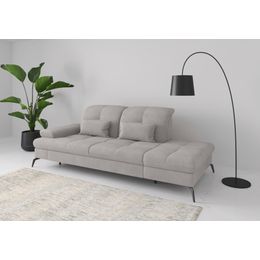 Sit & More Recamiere SIT & MORE "Amica, inkl. Sitztiefenverstellung und Armteilverstellung", silber, B:231cm H:90cm T:122cm, 90% Polyester, 10% Polyamid, Sofas, Recamiere, wahlweise mit Kopfteilverstellung und Stauraum