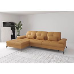 Sit & More Ecksofa SIT & MORE "Amica, L-Form, inkl. Sitztiefenverstellung & Armteilverstellung", gelb (curry), B:279cm H:90cm T:185cm, Sofas, Ecksofa, wahlweise mit Bettfunktion, Bettkasten und Kopfteilverstellung
