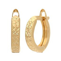 Paar Creolen Lady, gold (gelbgold 375), Ohrringe, Damen