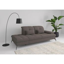 Sit & More Recamiere SIT & MORE "Amica, inkl. Sitztiefenverstellung und Armteilverstellung", braun (schlamm), B:231cm H:90cm T:122cm, 100% Polyester, Sofas, Recamiere, wahlweise mit Kopfteilverstellung und Stauraum
