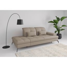 Sit & More Recamiere SIT & MORE "Amica, inkl. Sitztiefenverstellung und Armteilverstellung", grau (taupe), B:231cm H:90cm T:122cm, 95% Polyester, 5% Polyamid, Sofas, Recamiere, wahlweise mit Kopfteilverstellung und Stauraum