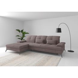 Sit & More Ecksofa SIT & MORE "Amica, L-Form, inkl. Sitztiefenverstellung & Armteilverstellung", beige (taupe), B:279cm H:90cm T:185cm, 90% Polyester, 10% Polyamid, Sofas, Ecksofa, wahlweise mit Bettfunktion, Bettkasten und Kopfteilverstellung