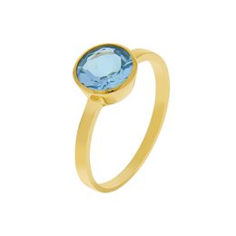 Diamonds by Ellen K. Fingerring "Gold 375 mit echtem Blautopas (beh.) 8mm" Gr. 19, gelb, FASCINATION BY ELLEN K., Fingerringe, Damen, 060 (19,1), Gold, Fingerring