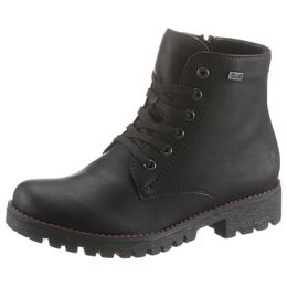 Winterboots Rieker, Damen, Gr. 37, schwarz, Lederimitat, Schuhe Winterboots, Schn&uuml;rboots, Stiefelette mit wasserabweisender TEX-Ausstattung