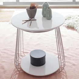Pharao24.de Beistelltisch Sofatisch in runder Form im Skandi Design