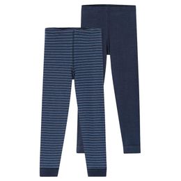 Schiesser Lange Unterhose ' 95/5 ' Jungen Gr&ouml;&szlig;e 116 blau / dunkelblau