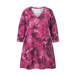Ulla Popken Bluse Damen Gr&ouml;&szlig;e XXXL/4XL rosa / dunkelpink / schwarz