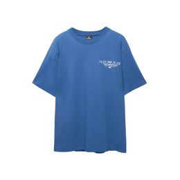 Pull&Bear Pull&bear T-Shirt Herren Gr&ouml;&szlig;e L royalblau / wei&szlig;