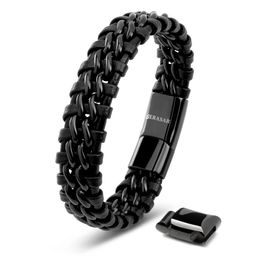 SERASAR Armband 'Steel' Herren Gr&ouml;&szlig;e 23 cm schwarz
