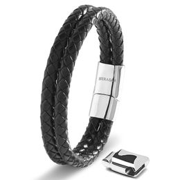 Serasar Bracelet 'Double' male Silver size 20 cm