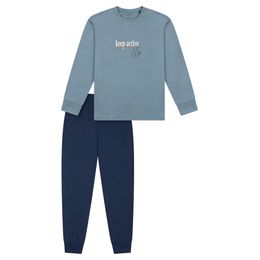 Schiesser Pyjama Jungen Gr&ouml;&szlig;e 152 navy / taubenblau