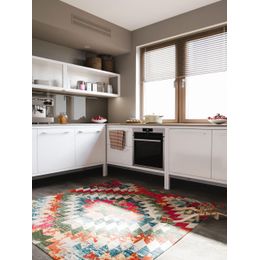benuta Nest Kurzflor Teppich Casa Multicolor 200x200 cm - Moderner Kurzflor-Teppich für Wohnzimmer