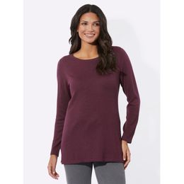 Sieh an! Longpullover in burgund-meliert | Gr.: 40