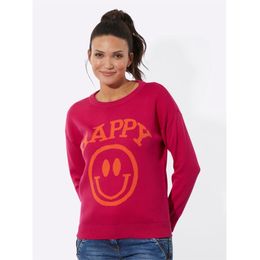 Sieh an! Langarm-Pullover in pink-orange | Gr.: 50