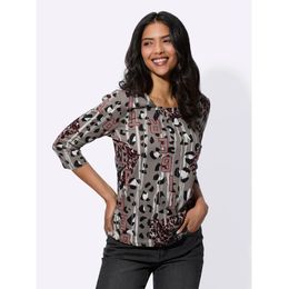 Sieh an! 3/4-Arm-Shirt in schwarz-rot-bedruckt | Gr.: 42