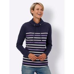 Sieh an! Rollkragenshirt in marine-ecru-gestreift | Gr.: 48