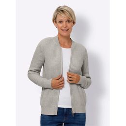 Sieh an! Strickjacke in steingrau-meliert | Gr.: 54