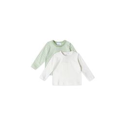 Stellou & friends Langarmshirt-Set 2er Pack in mint, wei&szlig; | Gr.: 86/92