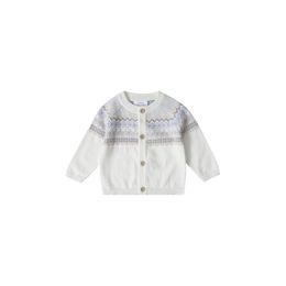 Stellou & friends Cardigan mit Norweger-Muster in wei&szlig; | Gr.: 98/104
