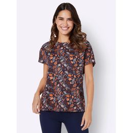 Sieh an! Schlupf-Bluse in marine-papaya-bedruckt | Gr.: 50