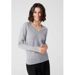 Style Republic Kaschmirpullover V-Neck in light grey melange | Gr.: L