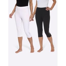 Sieh an! Capri-Leggings in wei&szlig; + schwarz | Gr.: 48