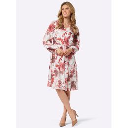Sieh an! Druck-Kleid in champagner-burgund-bedruckt | Gr.: 44