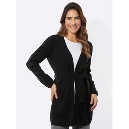 Sieh an! Long-Strickjacke in schwarz | Gr.: 50