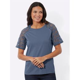 Sieh an! Spitzenshirt in rauchblau | Gr.: 42