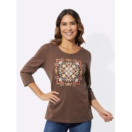 Sieh an! 3/4-Arm-Shirt in schoko-ecru | Gr.: 44
