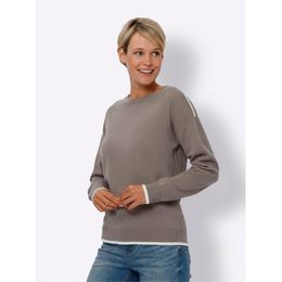 Sieh an! Langarm-Pullover in taupe-ecru | Gr.: 56