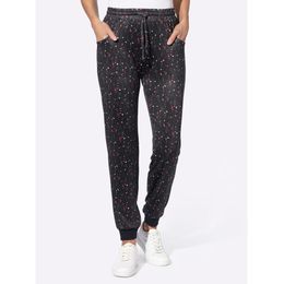 Sieh an! Freizeithose in schwarz-bedruckt | Gr.: 25