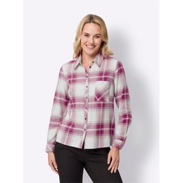 Sieh an! Flanellbluse in erika-ecru-kariert | Gr.: 48