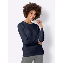 Sieh an! Langarm-Pullover in marine | Gr.: 48
