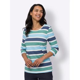 Sieh an! 3/4-Arm-Shirt in ecru-salbei-geringelt | Gr.: 52