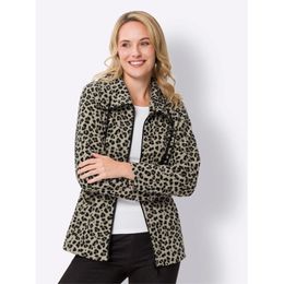 Sieh an! Fleece-Jacke in sand-schwarz-bedruckt | Gr.: 54