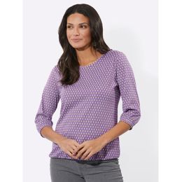Sieh an! 3/4-Arm-Shirt in flieder-aubergine-bedruckt | Gr.: 50