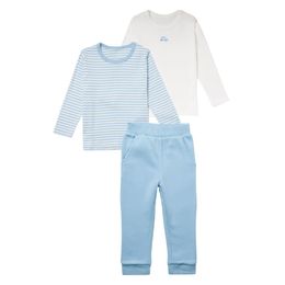 Stellou & friends Jersey-Set 3tlg., 2 Langarmshirts und Hose in hellblau | Gr.: 50/56