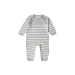 Stellou & friends Strick-Overall in grey white | Gr.: 62/68