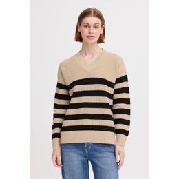 oxmo V-Ausschnitt-Pullover OXKalane in Natur | Gr.: L