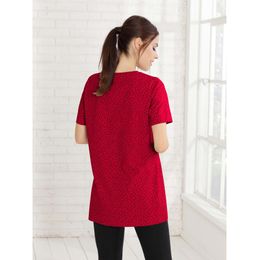 Sieh an! Longshirt in rot-schwarz-bedruckt | Gr.: 40