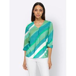 Heine Druckbluse in grasgrün-smaragd-bedruckt | Gr.: 48