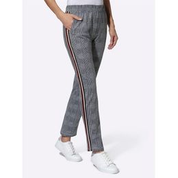 Sieh an! Freizeithose in schwarz-wei&szlig;-bedruckt | Gr.: 40
